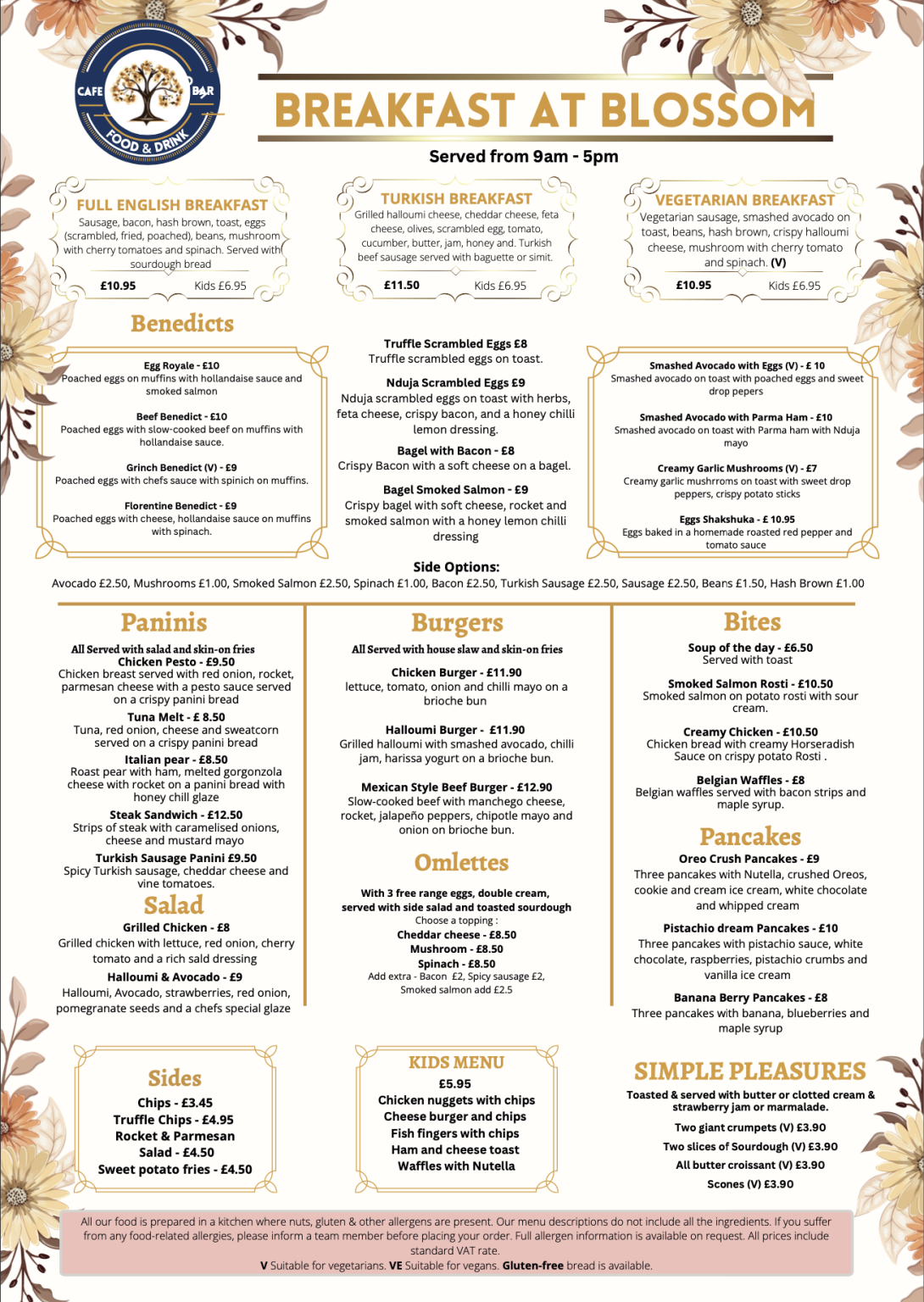Breakfast & Brunch Menu - Blossom